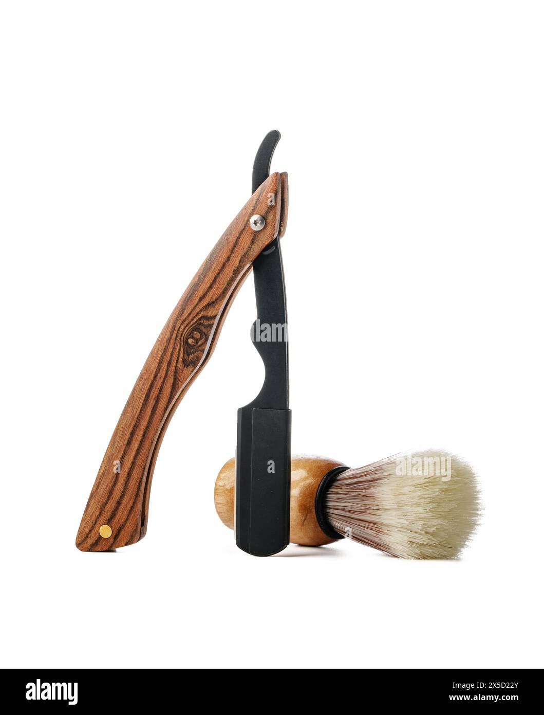 Vintage shaving razor and tools isolated on white Stock Photo - Alamy