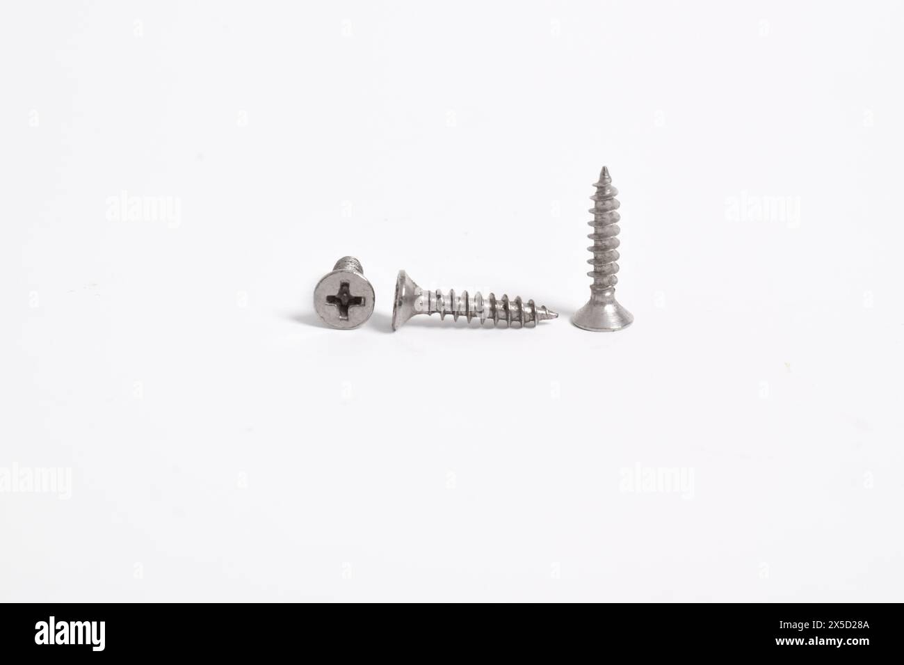Set of screws isolated on white background , metal screw, iron screw ...