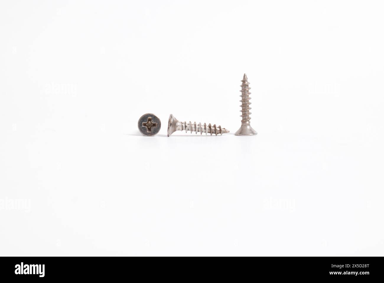 Set of screws isolated on white background , metal screw, iron screw ...