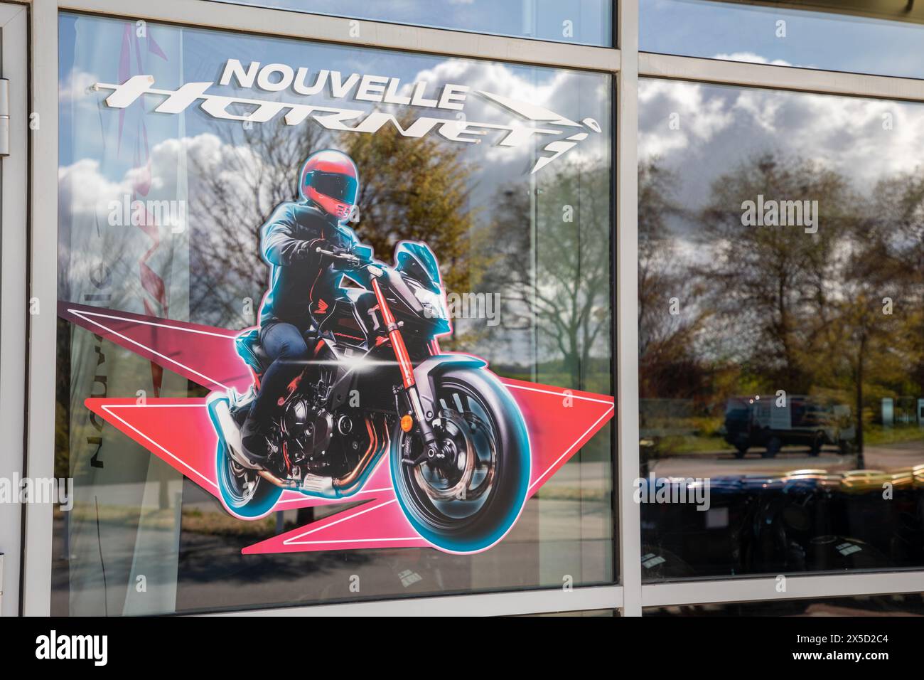 Bordeaux , France - 04 29 2024 : Honda hornet sticker motorbike logo ...
