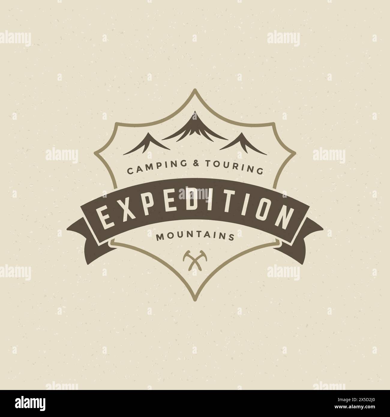 Mountains logo emblem vector illustration. Outdoor adventure expedition ...
