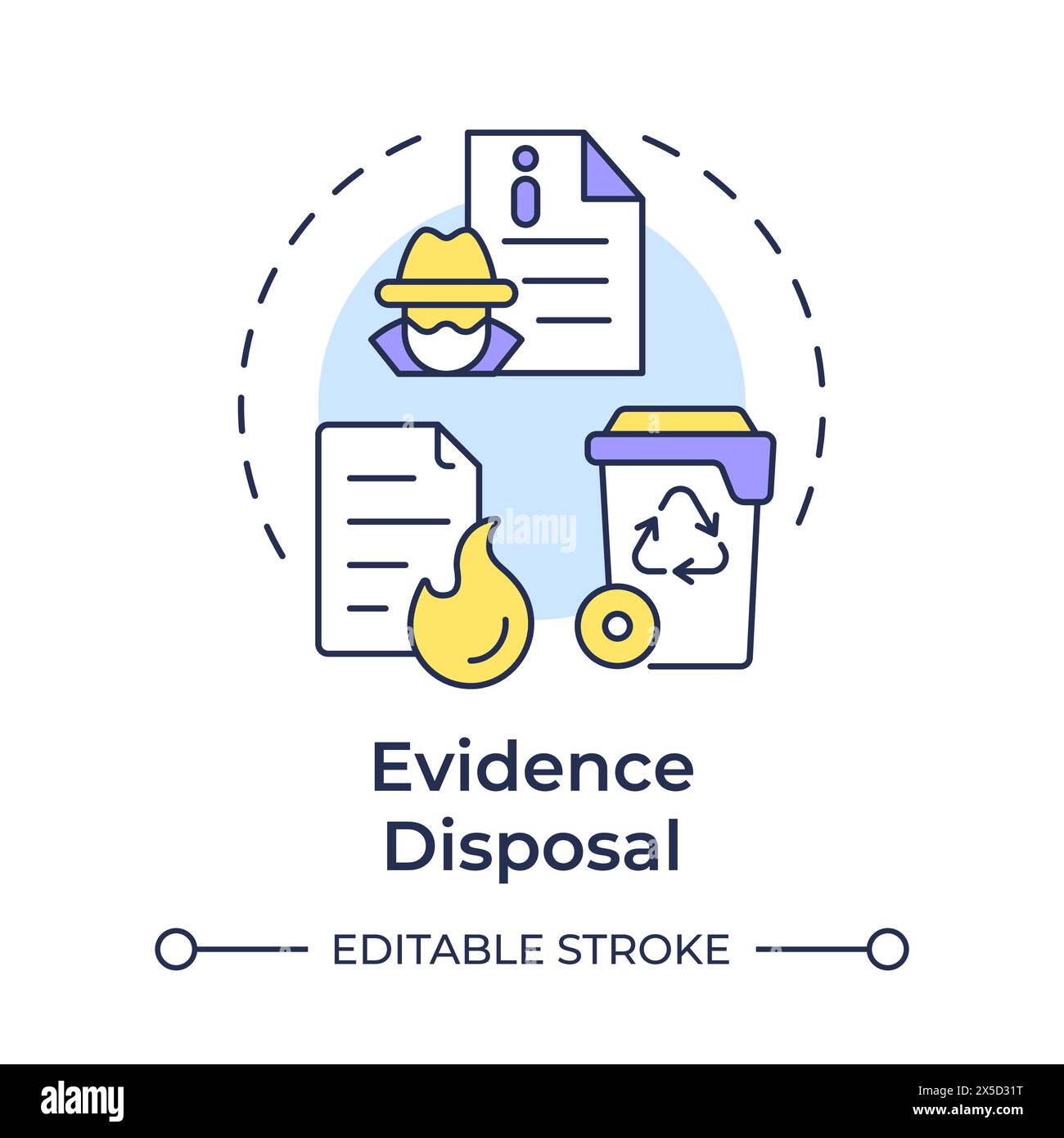 Evidence disposal multi color concept icon Stock Vector Image & Art - Alamy