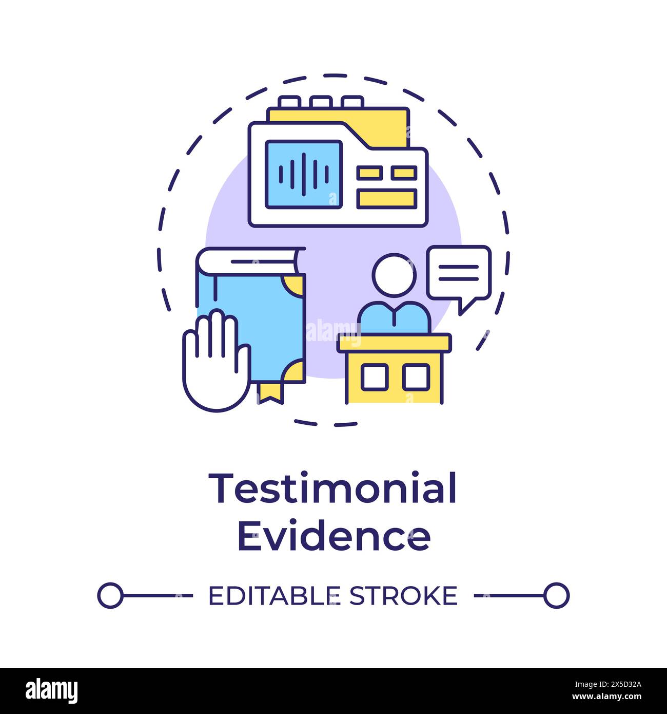 Testimonial evidence multi color concept icon Stock Vector Image & Art ...