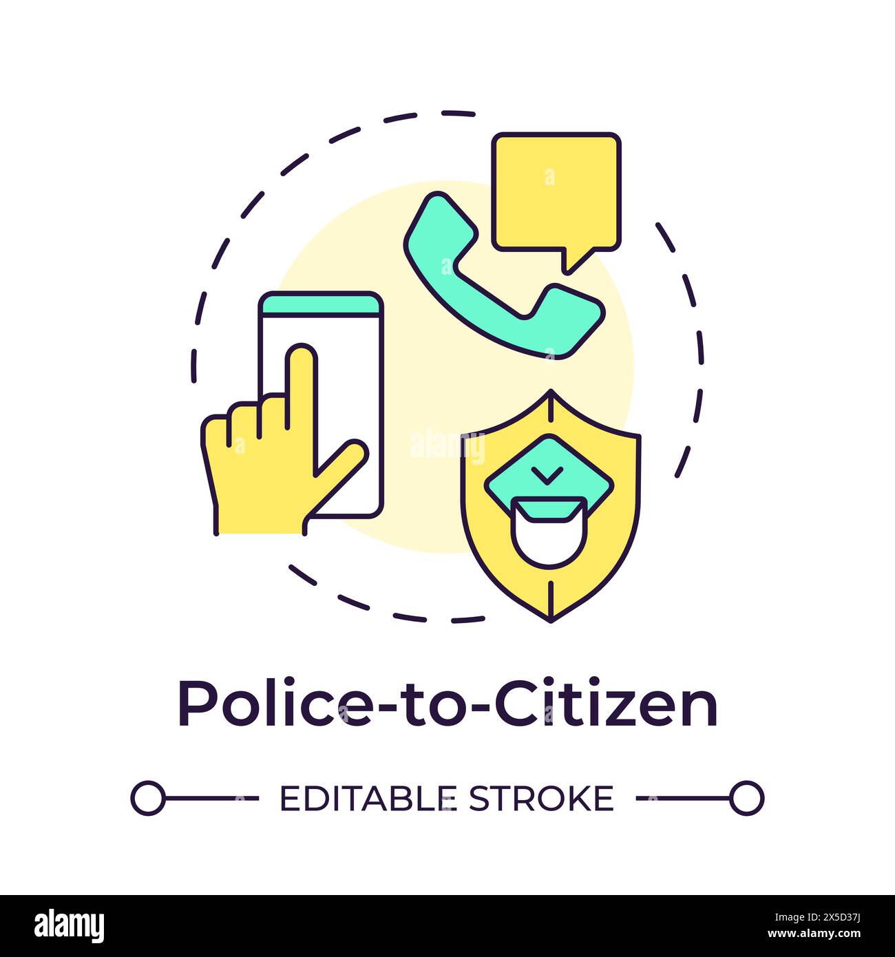 Police to citizen multi color concept icon Stock Vector Image & Art - Alamy