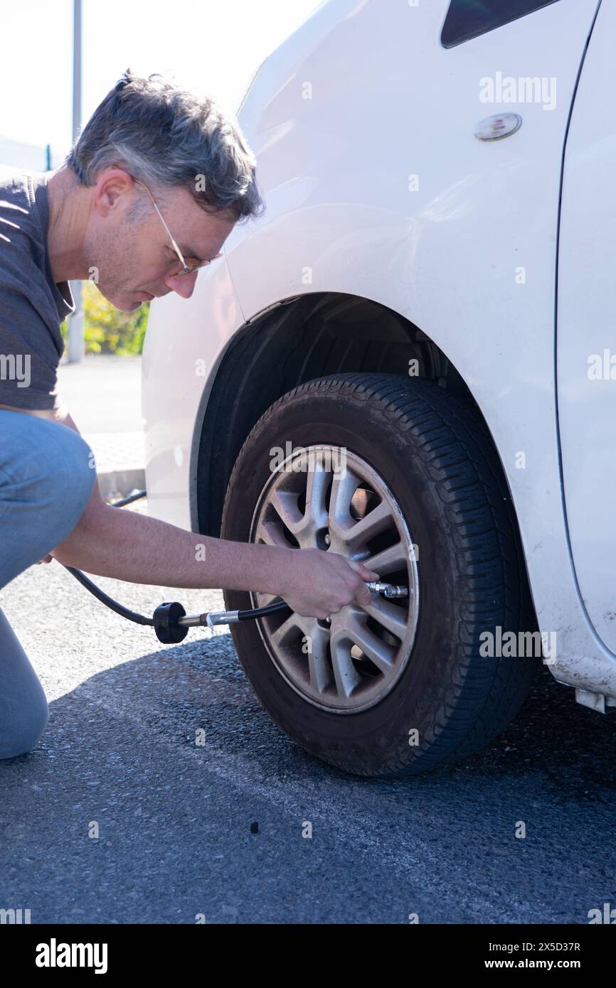 Inflating car tire on hi-res stock photography and images - Alamy