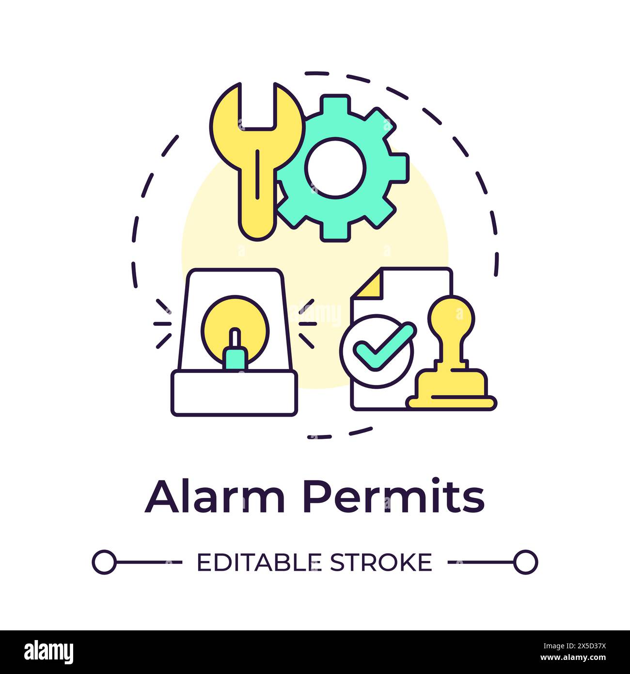 Alarm permits multi color concept icon Stock Vector Image & Art - Alamy