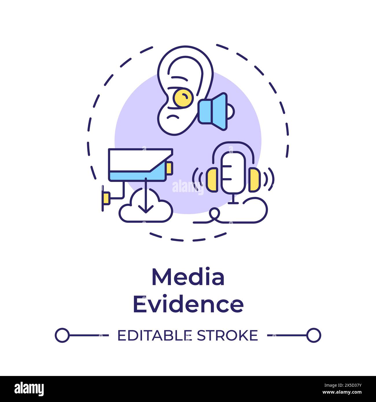 Media evidence multi color concept icon Stock Vector Image & Art - Alamy