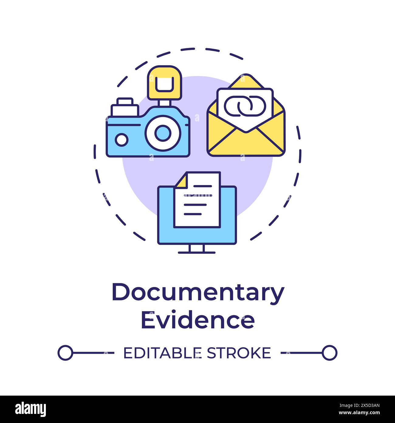 Documentary evidence multi color concept icon Stock Vector Image & Art ...