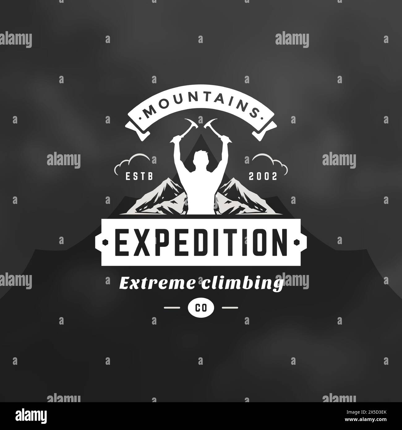 Climber logo emblem vector illustration. Outdoor adventure expedition ...
