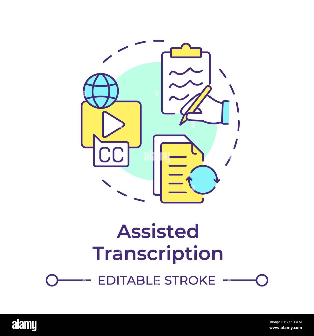 Assisted transcription multi color concept icon Stock Vector Image & Art - Alamy