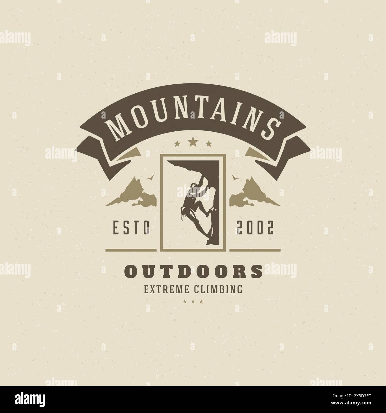 Climber logo emblem vector illustration. Outdoor adventure expedition ...
