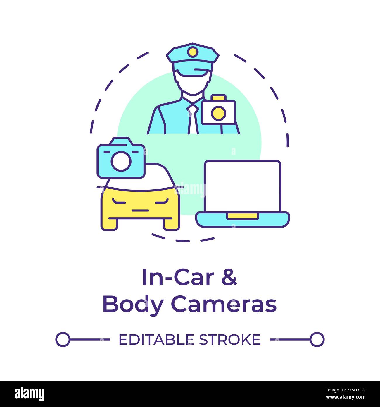 In car and body cameras multi color concept icon Stock Vector Image ...