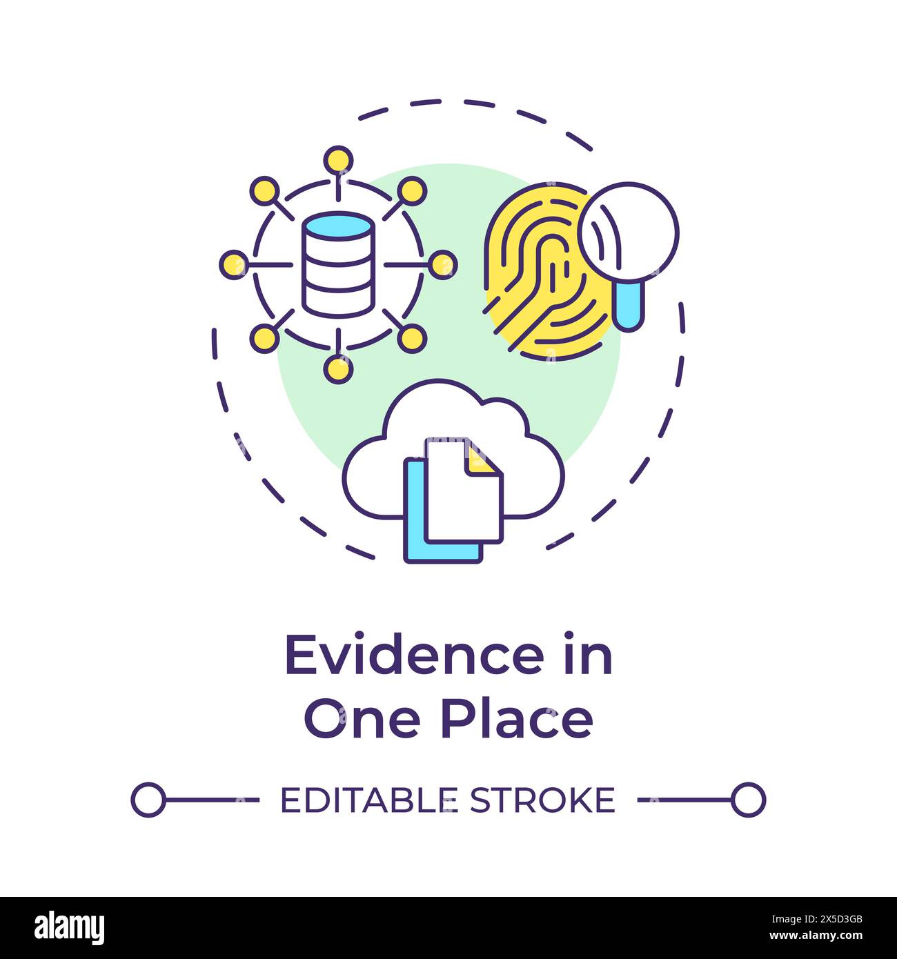 Evidence in one place multi color concept icon Stock Vector Image & Art ...