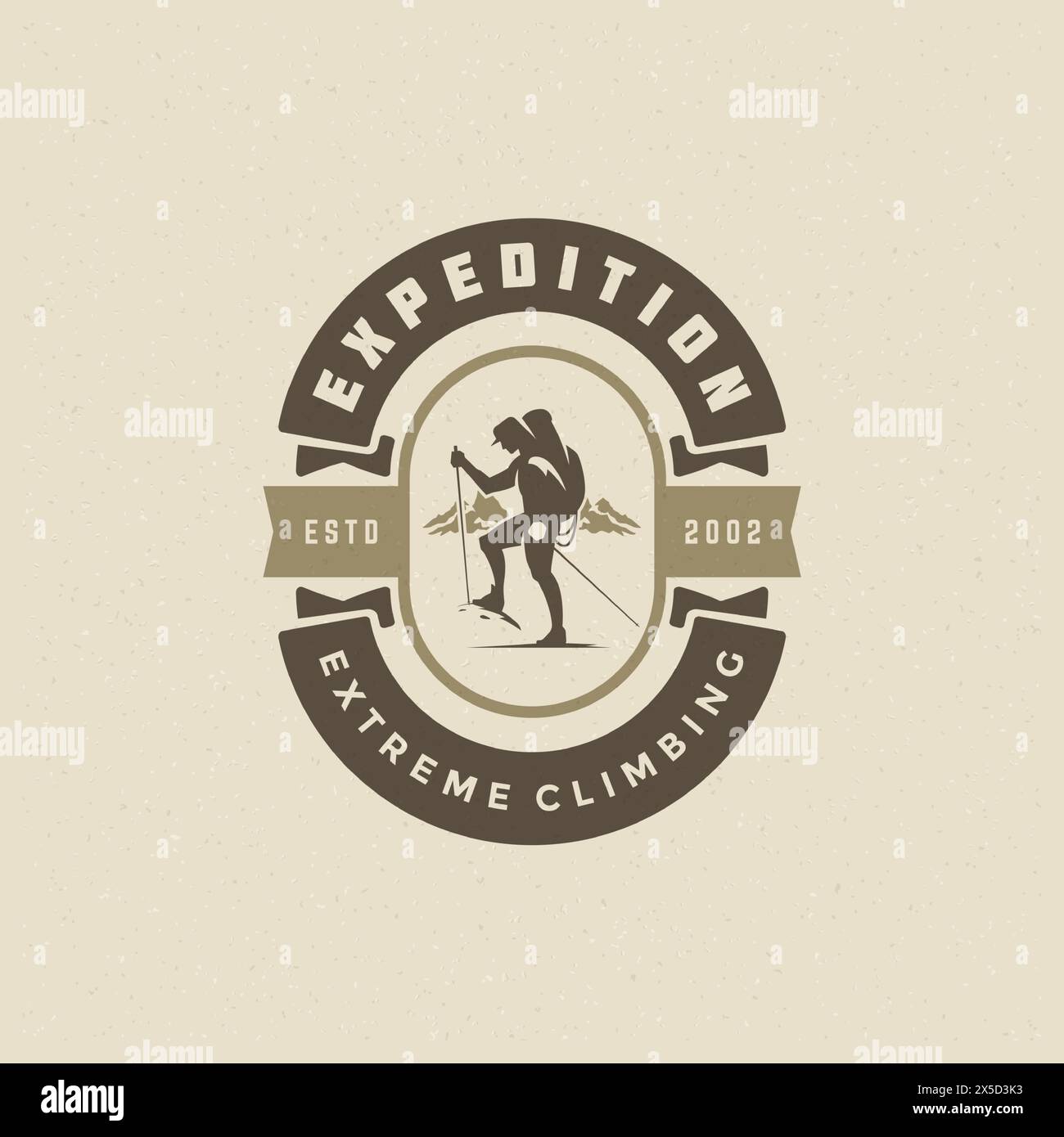 Climber logo emblem vector illustration. Outdoor adventure expedition ...