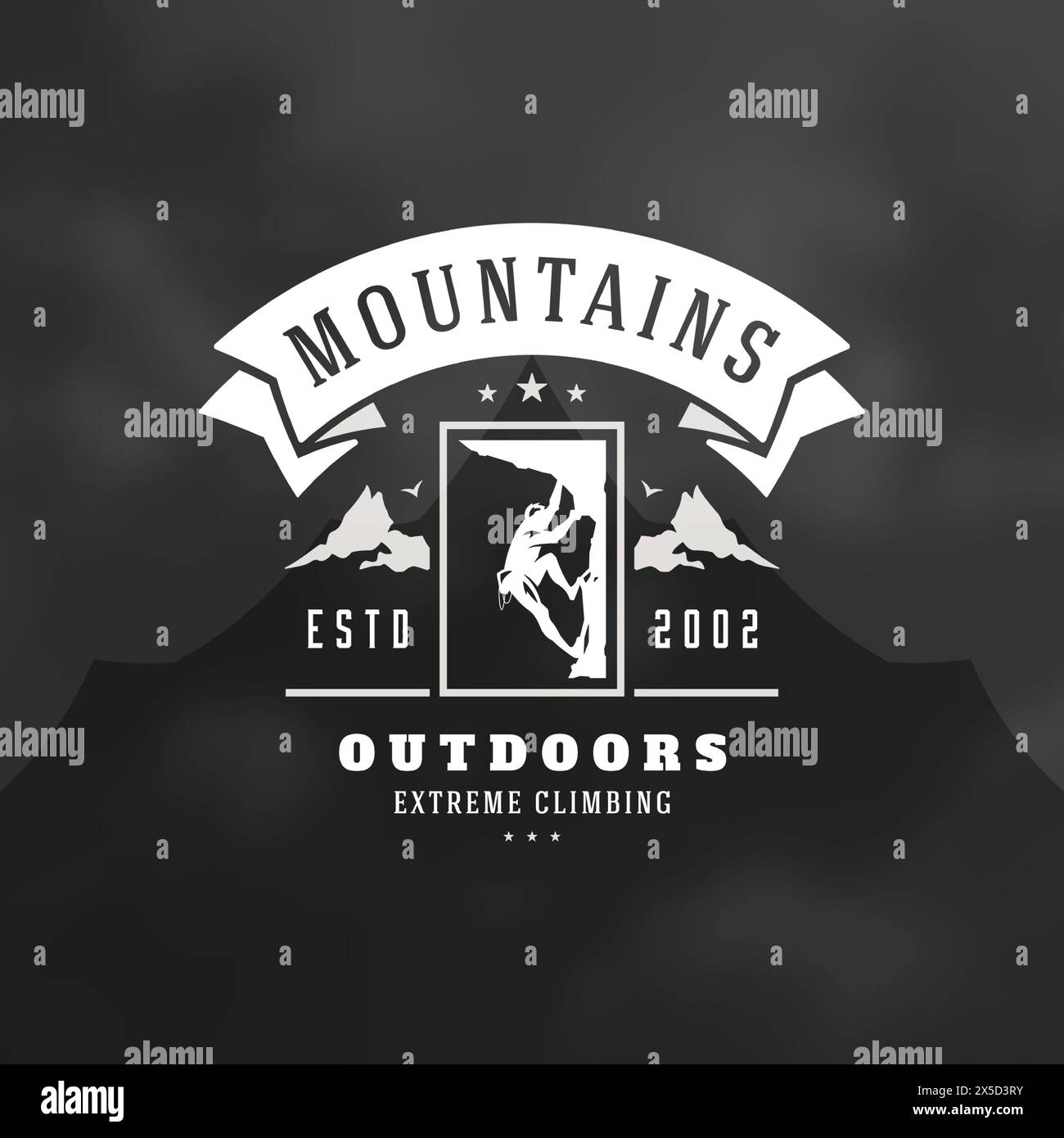 Climber logo emblem vector illustration. Outdoor adventure expedition ...