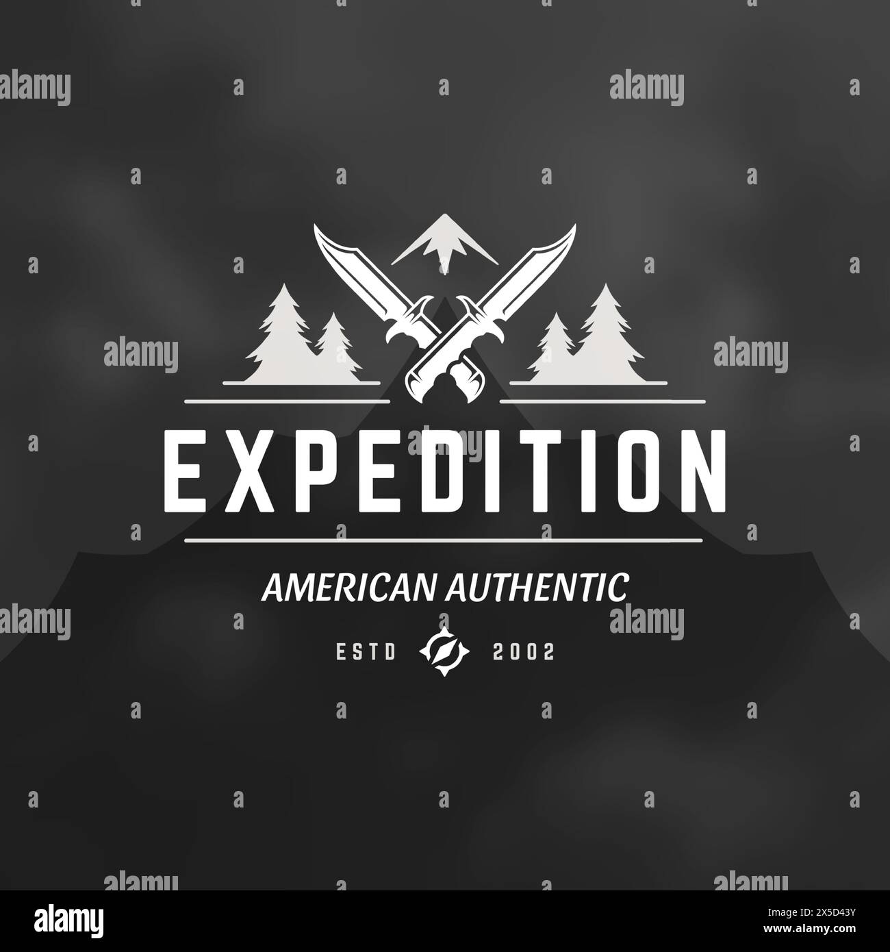 Mountains logo design vector illustration. Outdoor adventure expedition ...
