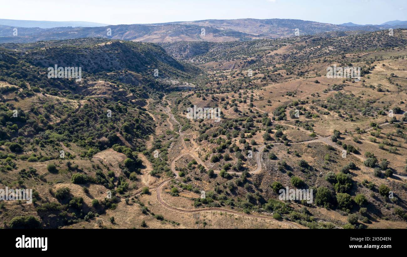 Aerial view of the landscape around Statos-Ayios Fotios, Paphos region ...