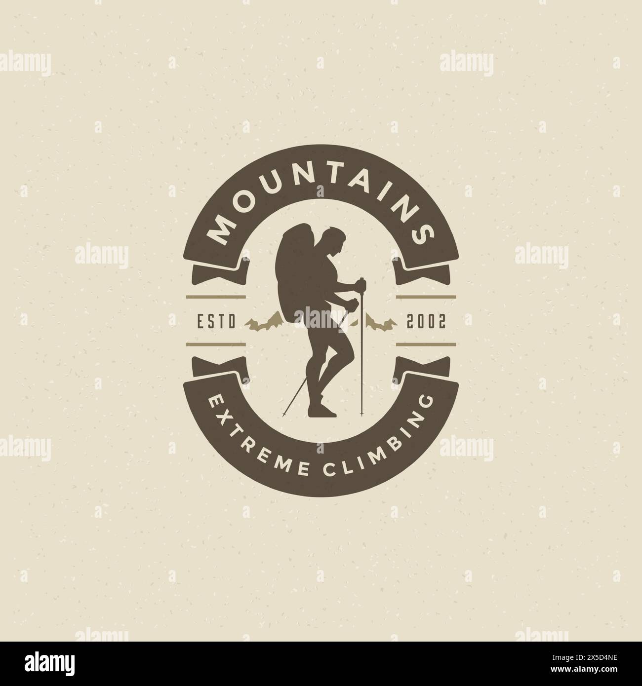 Climber logo emblem vector illustration. Outdoor adventure expedition ...