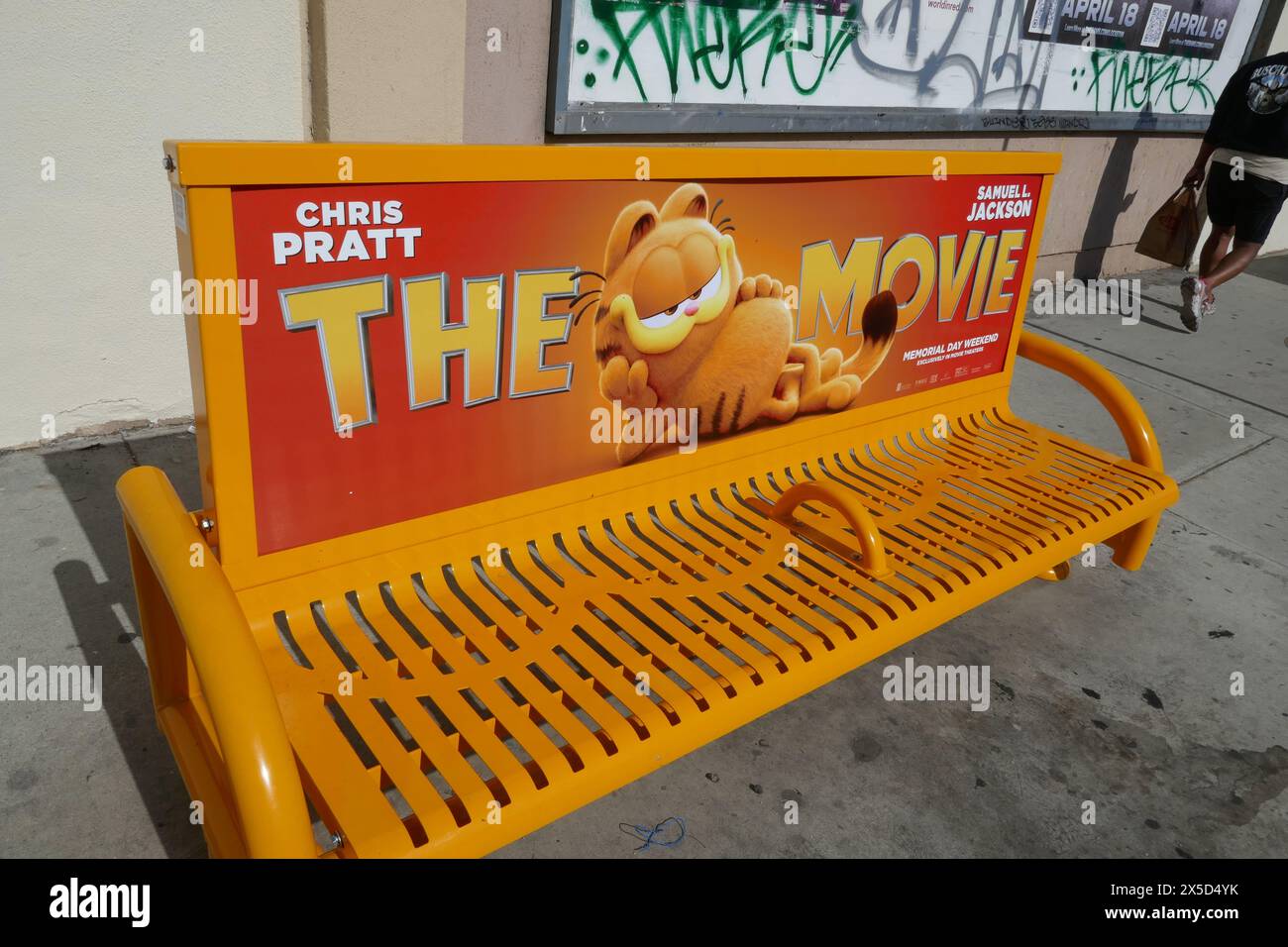 Los Angeles, California, USA 8th May 2024 The Garfield Movie Bus Stop ...
