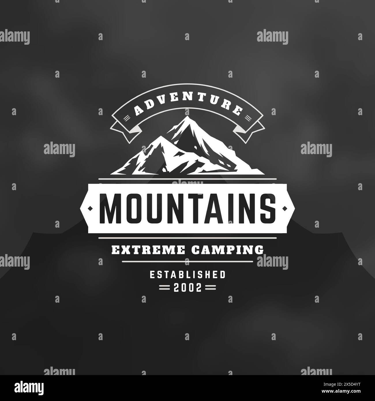 Mountain logo design template vector illustration. Retro typography ...