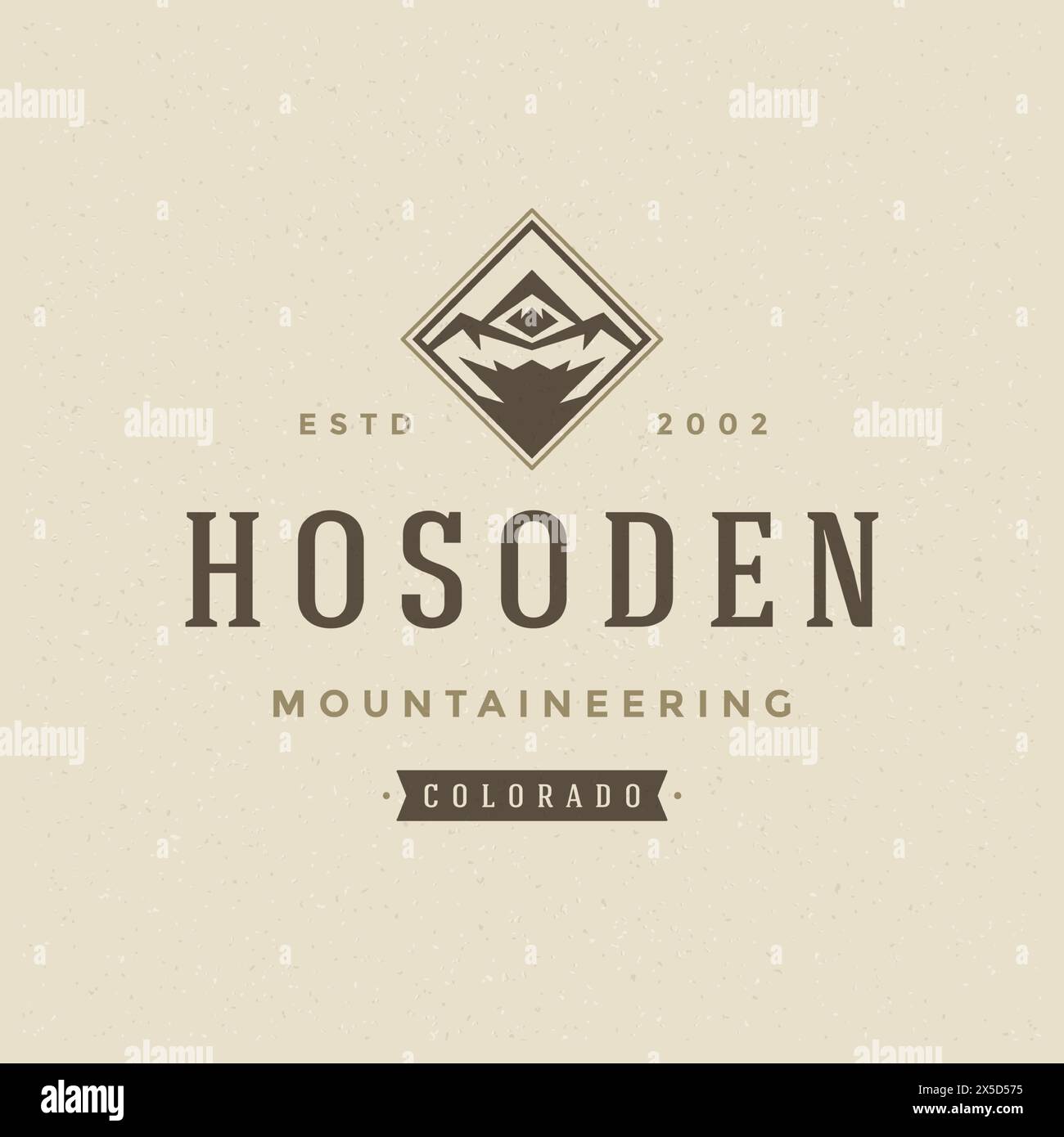 Mountain logo design template vector illustration. Retro typography ...