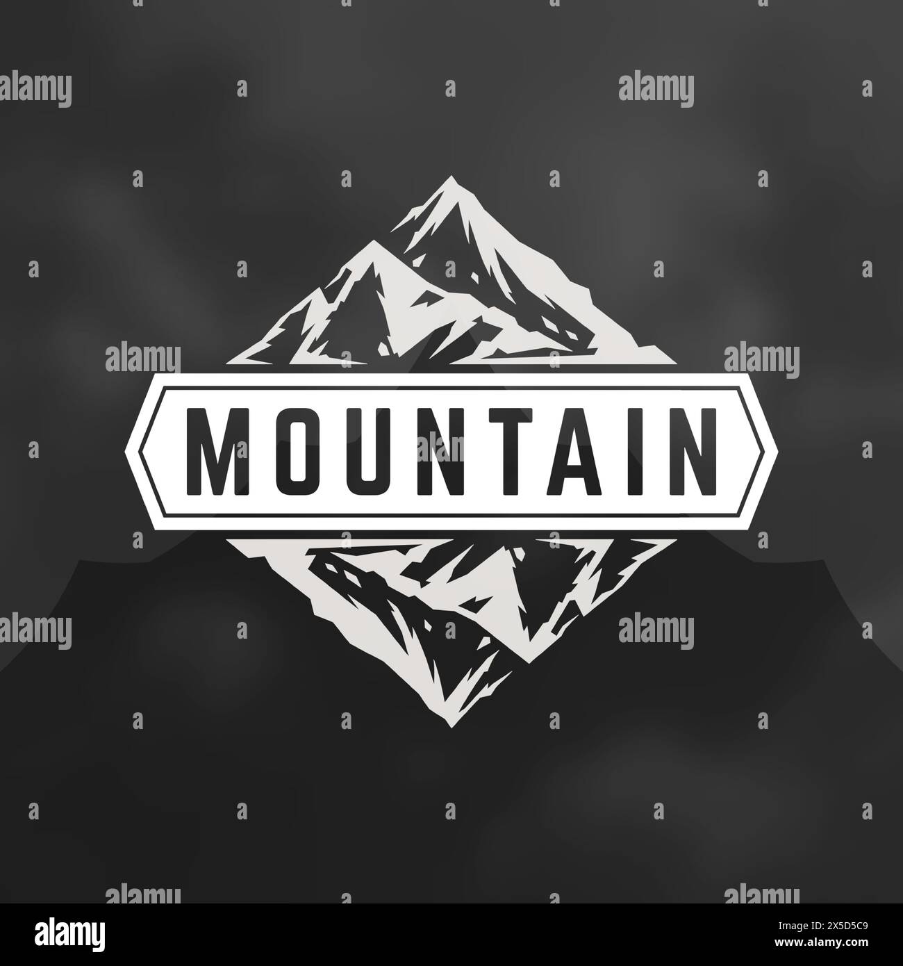 Mountain logo design template vector illustration. Retro typography ...