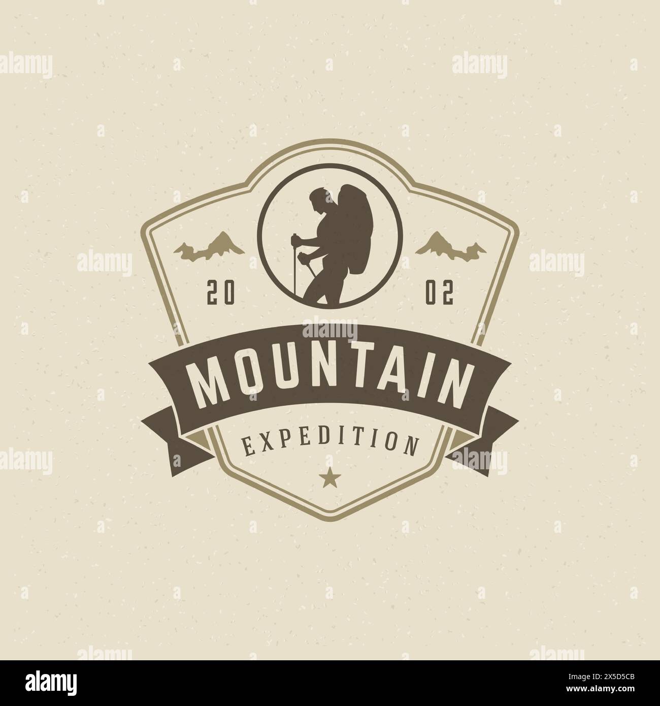 Climber logo emblem vector illustration. Outdoor adventure expedition ...