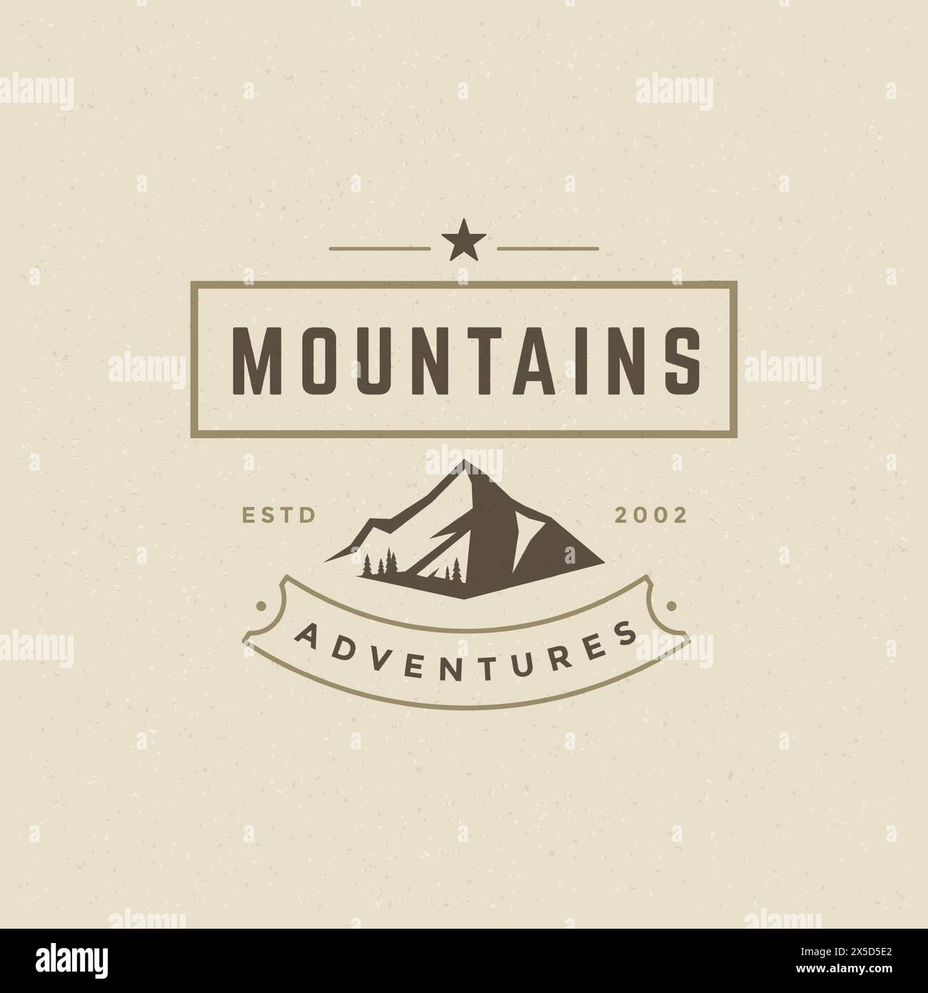 Mountain logo design template vector illustration. Retro typography ...