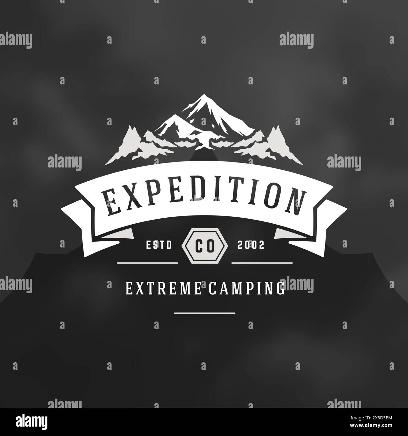 Mountain logo design template vector illustration. Retro typography ...