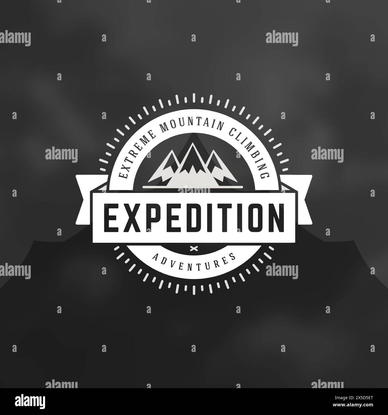 Mountain logo design template vector illustration. Retro typography ...