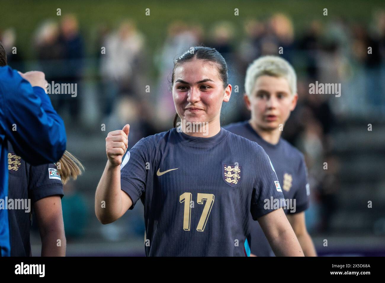 Lund, Sweden. 08th, May 2024. Eva Gray (17) of England seen after the UEFA Women’s Under-17 EURO ...