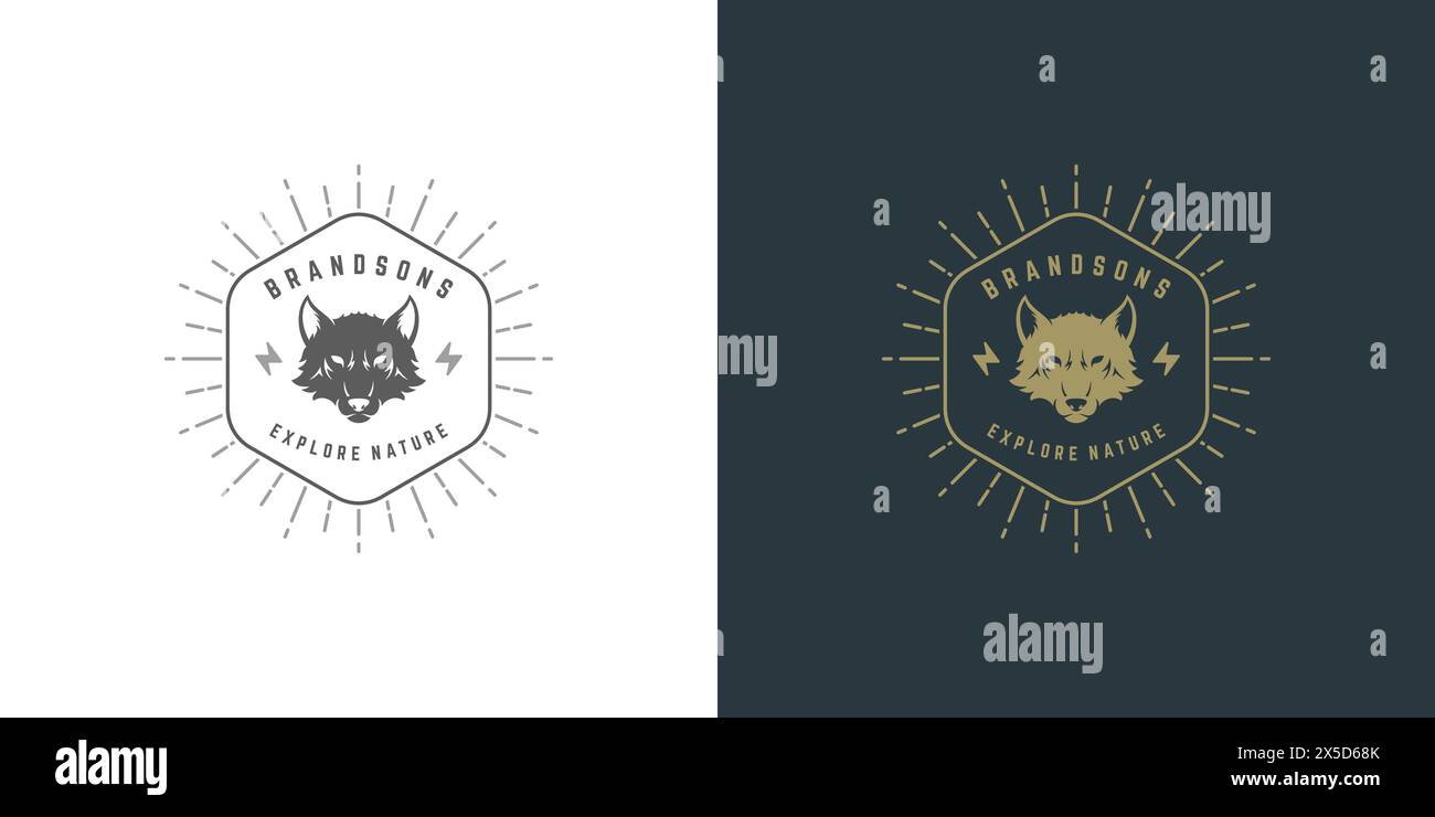Wolf head logo emblem vector illustration silhouette for shirt or print ...