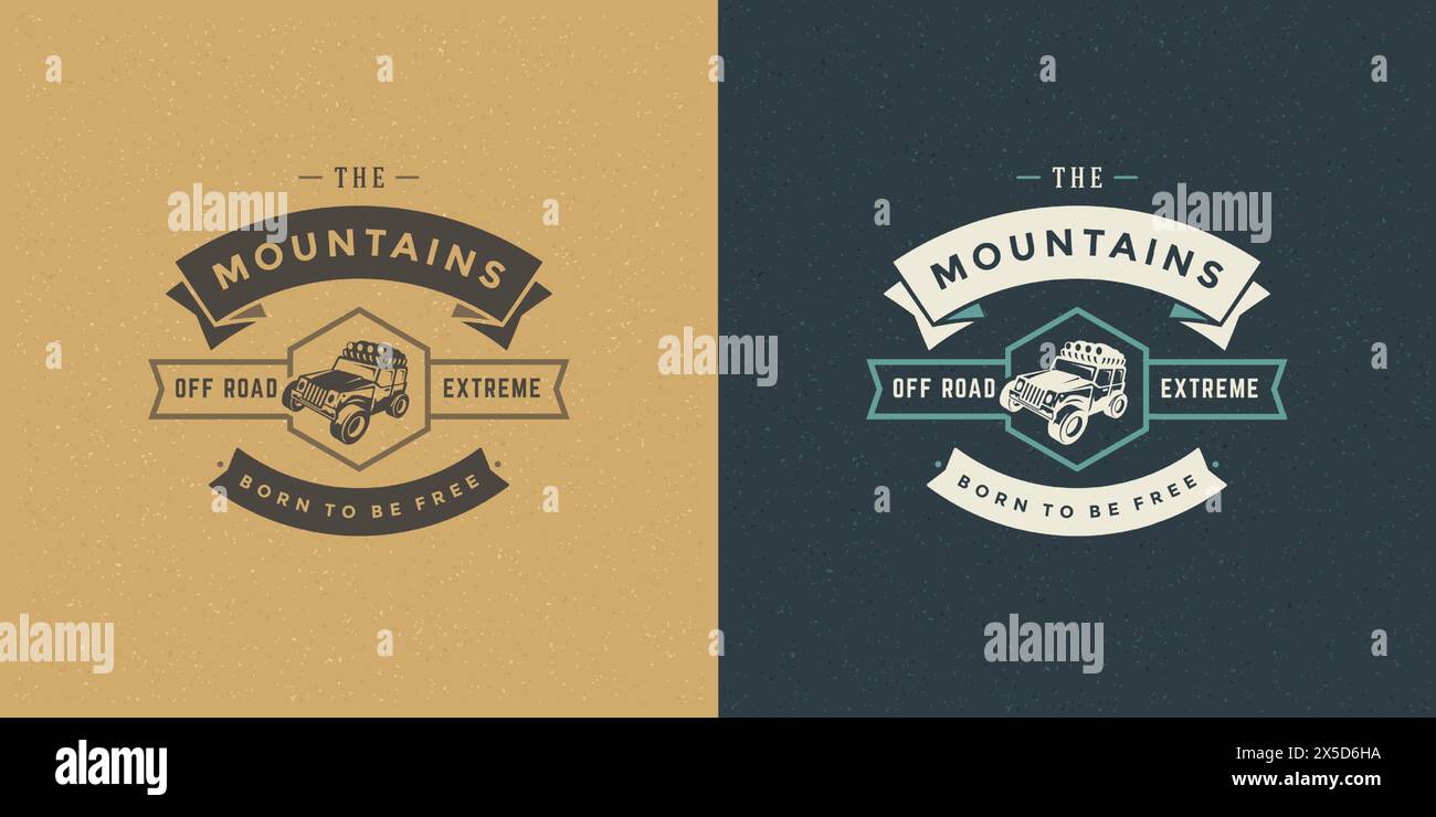Off road car logo emblem vector illustration outdoor extreme adventure ...