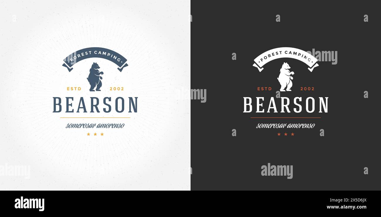Bear logo emblem vector illustration silhouette for shirt or print ...