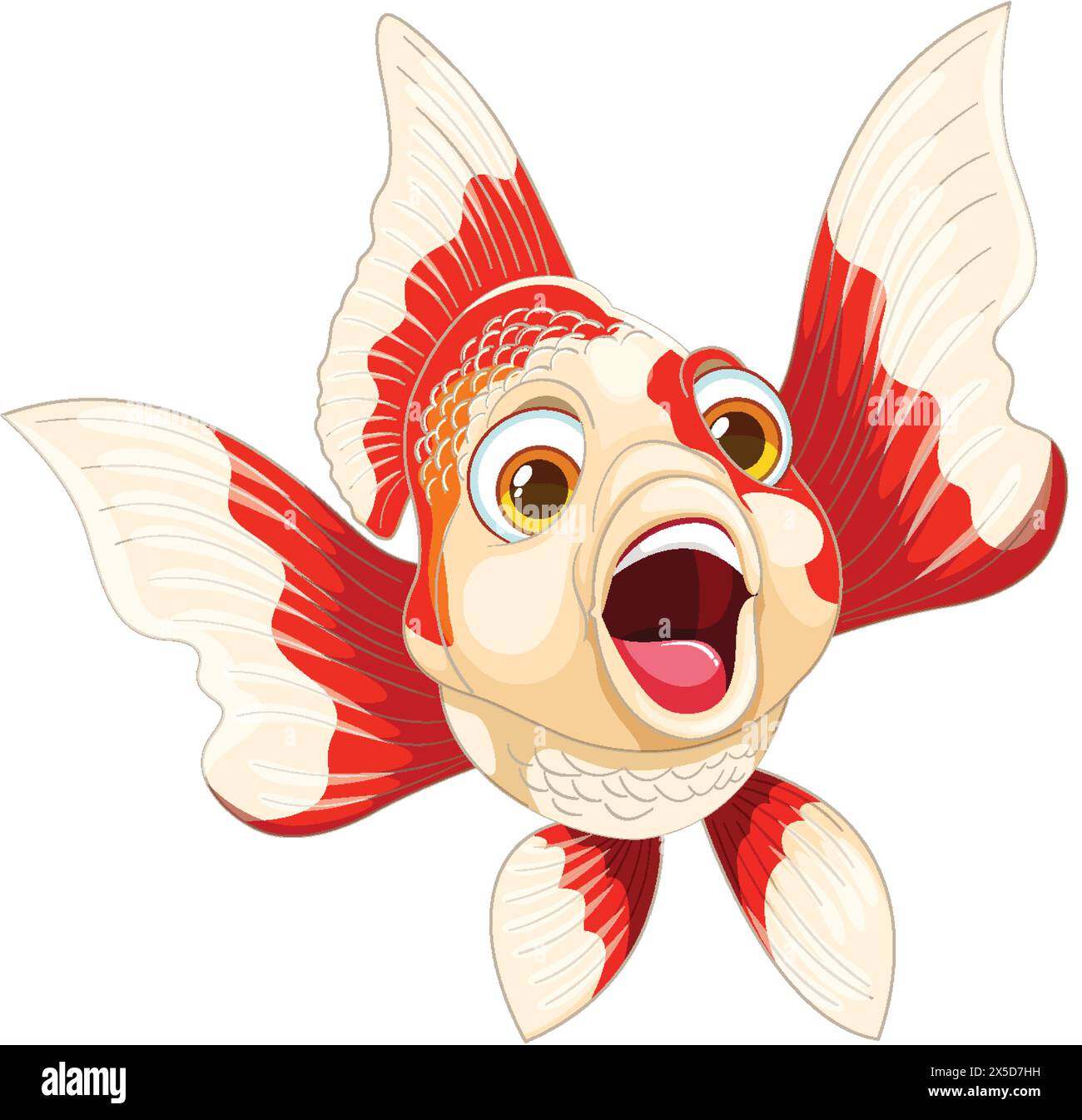 Colorful, happy goldfish swimming, vector graphic Stock Vector Image ...