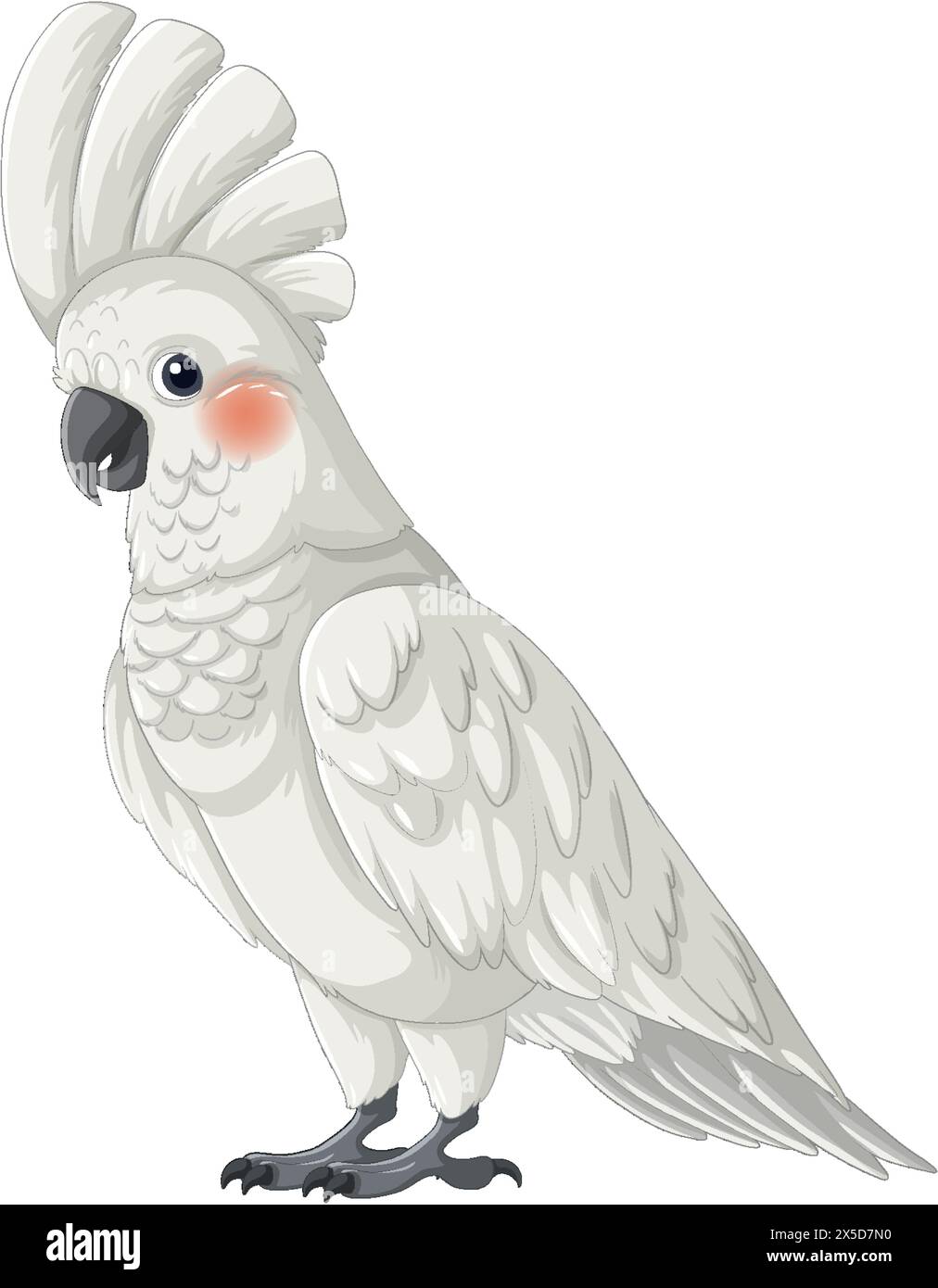 Realistic depiction of a white cockatoo standing Stock Vector Image ...