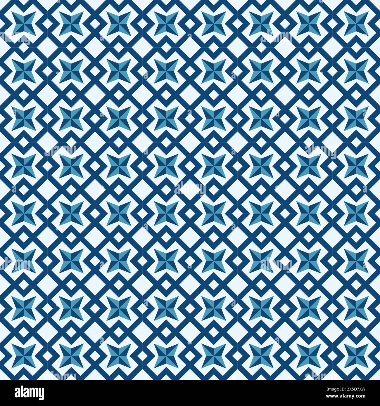 Tile seamless pattern design with blue color background. geometric tile ...