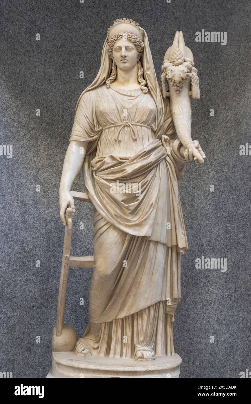 Goddess of fortune sculpture. Ancient mythology statue. Vatican state ...