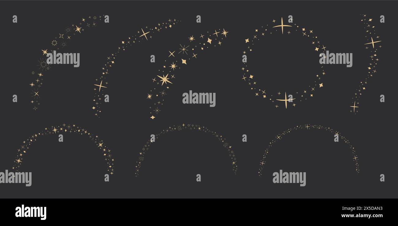 Gold star arch celestial, blink star mystic ornament, shiny minimal ...