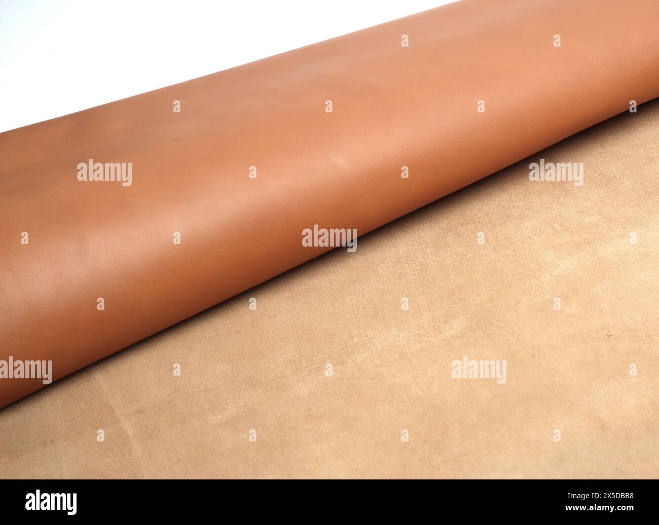 genuine leather roll isolated on white background Stock Photo - Alamy