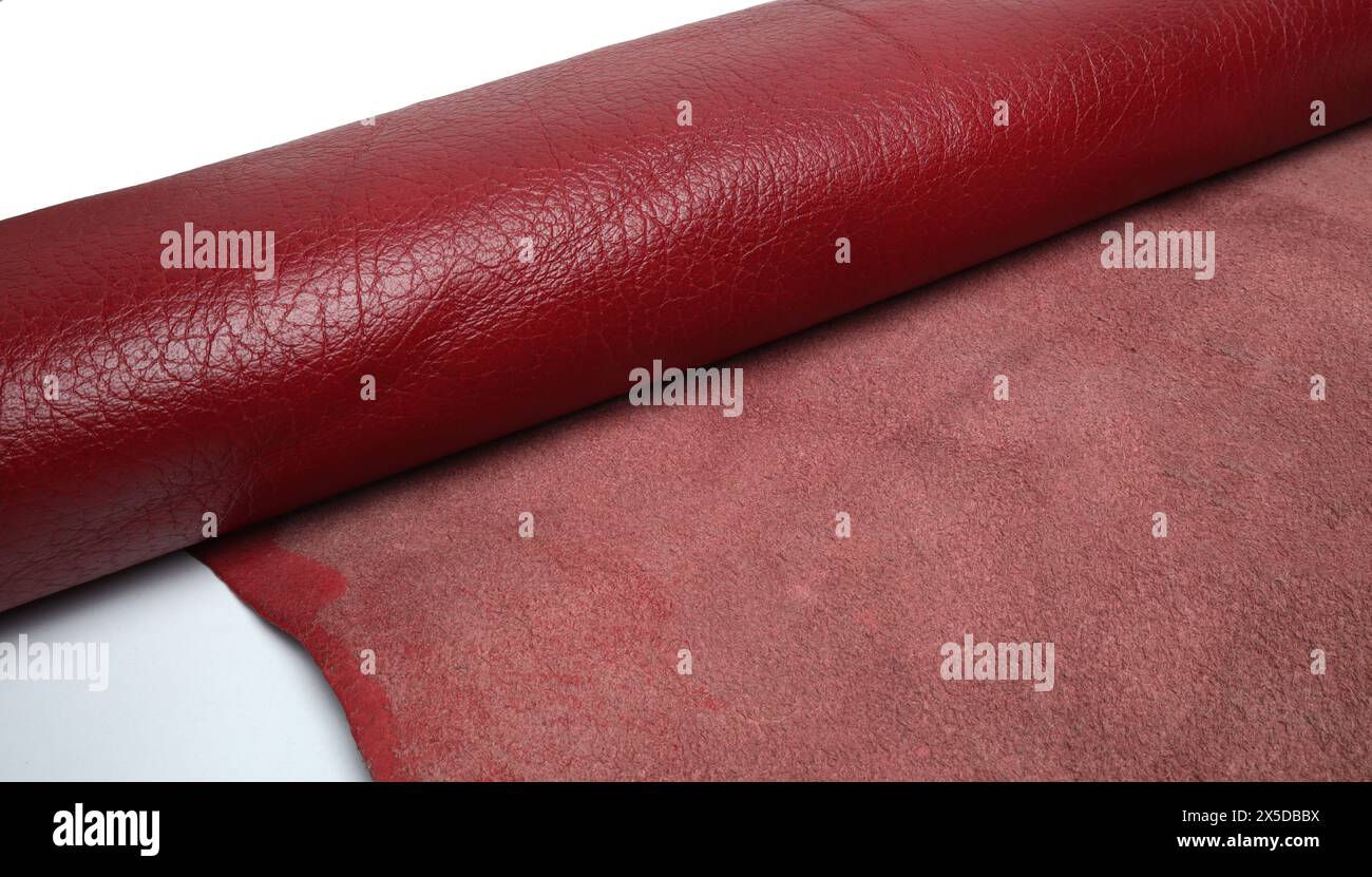 genuine leather roll isolated on white background Stock Photo - Alamy
