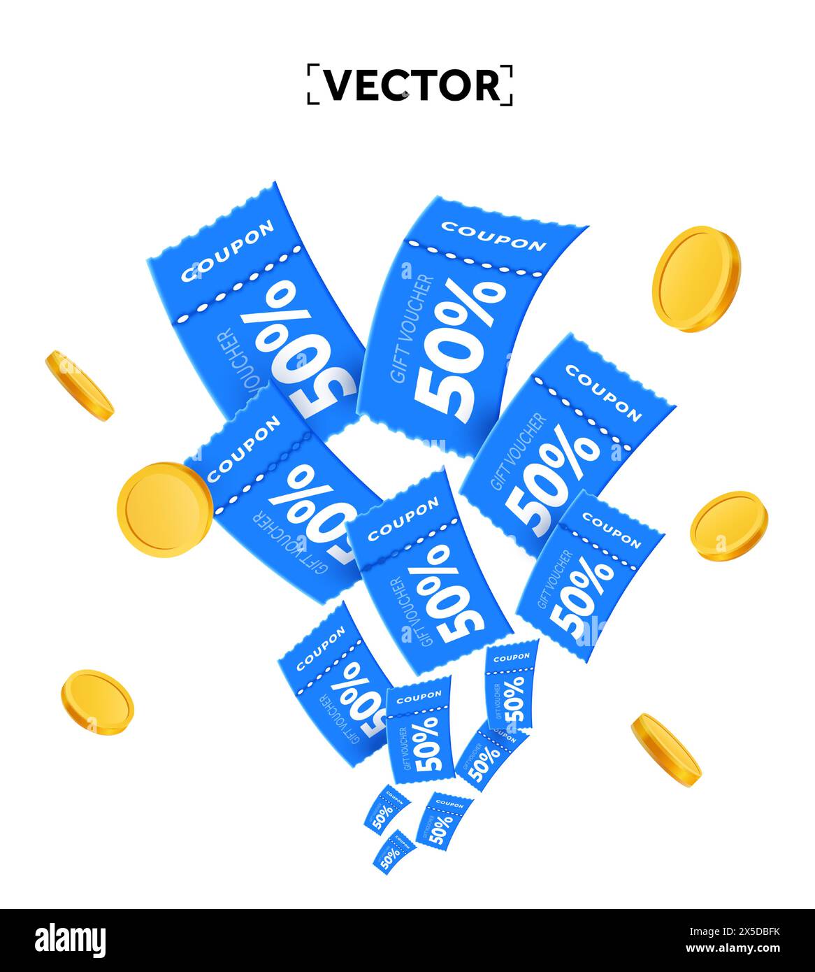 Voucher card sale off background with coupon code promotion. 3d minimal ...