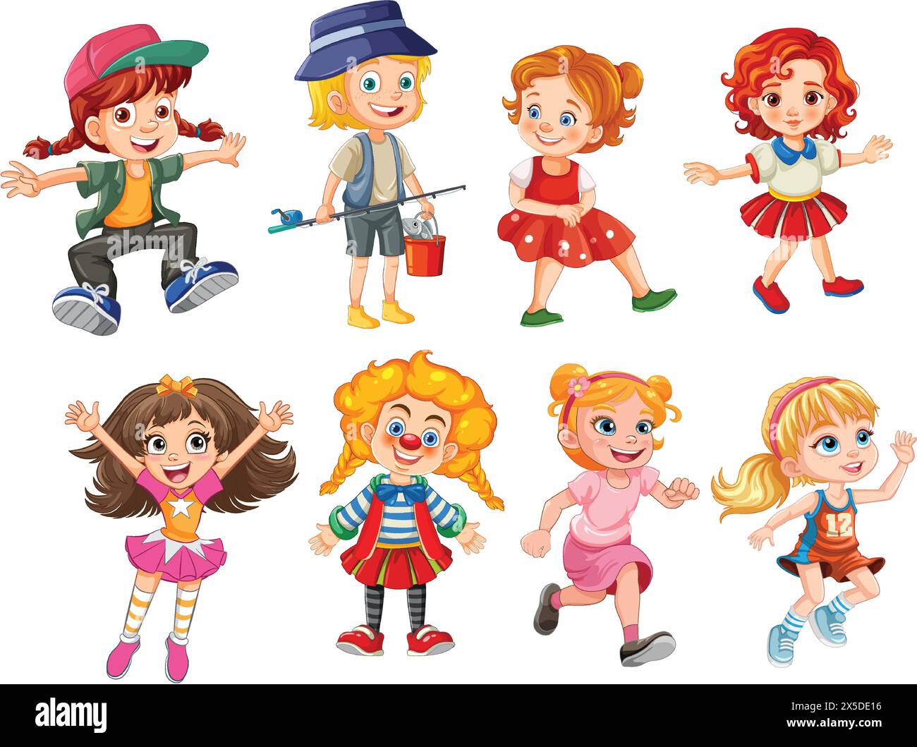 Colorful vector illustration of playful children Stock Vector Image ...