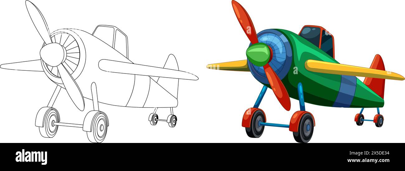 Two vector illustrations of a stylized airplane Stock Vector Image ...