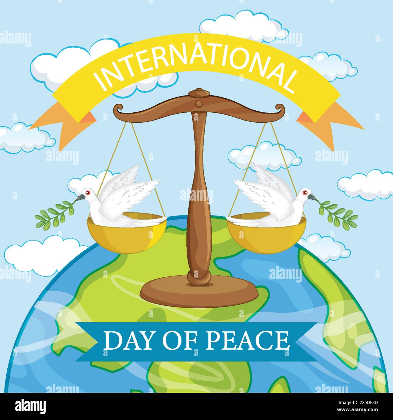 Doves, scales, and globe symbolize world peace Stock Vector Image & Art ...