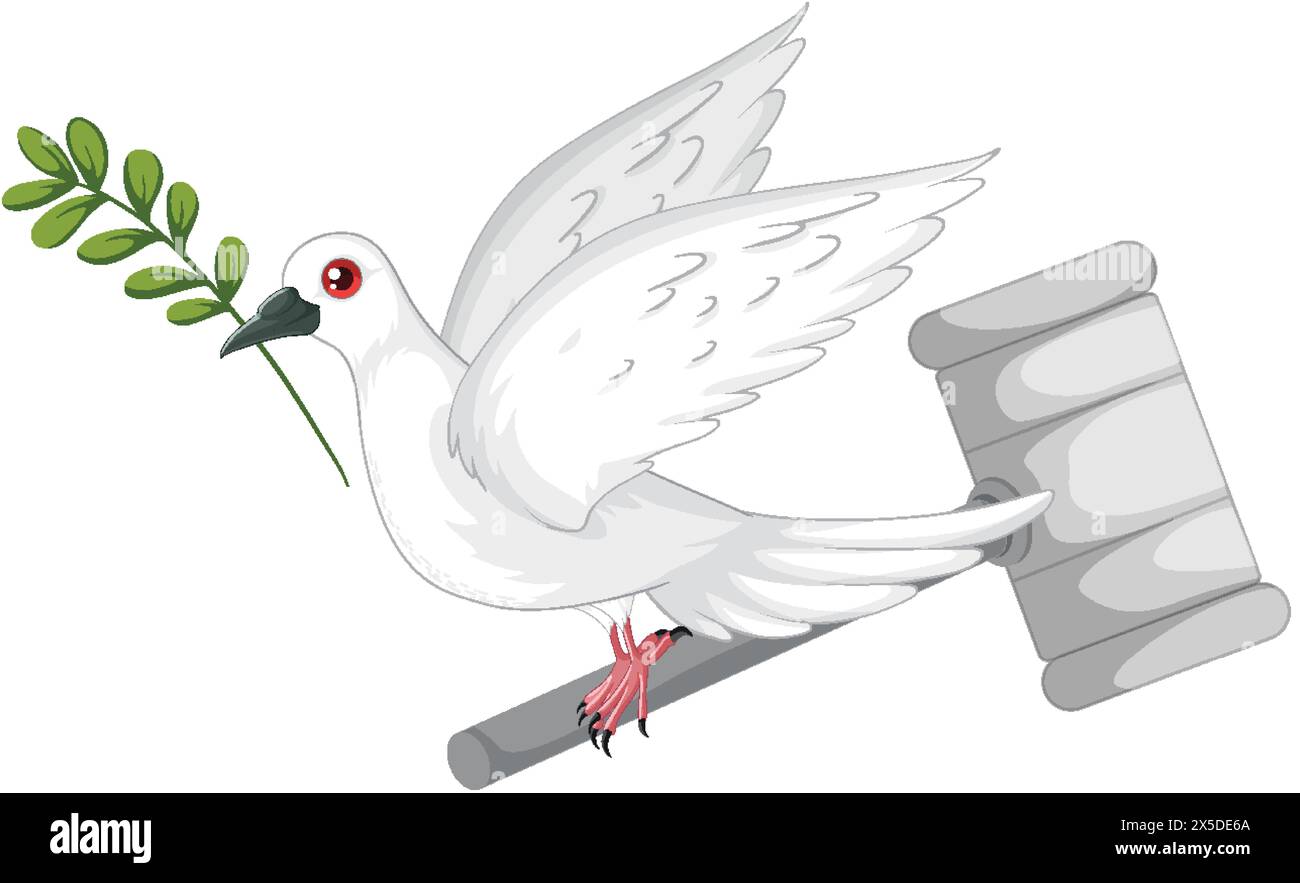 White dove carrying an olive branch, symbolizing peace Stock Vector ...