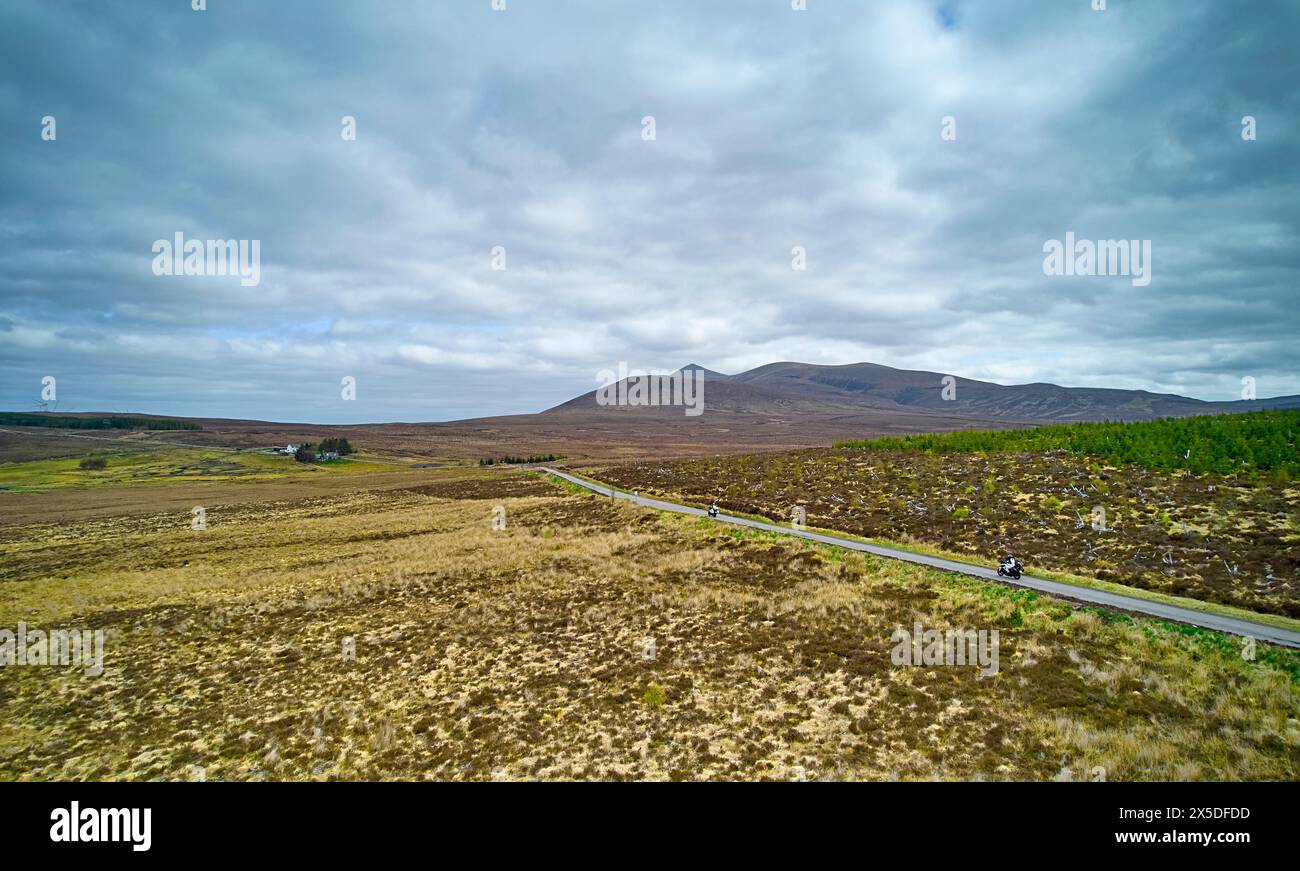 Crask Inn Flow Country Sutherland Scotland the A836 single track road ...