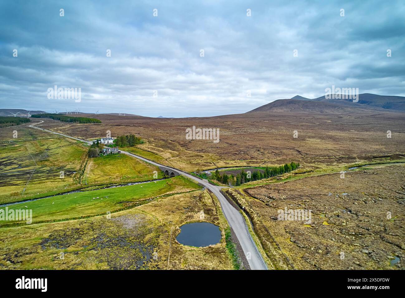 Crask Inn the vast Flow Country of Sutherland Scotland and the A836 ...