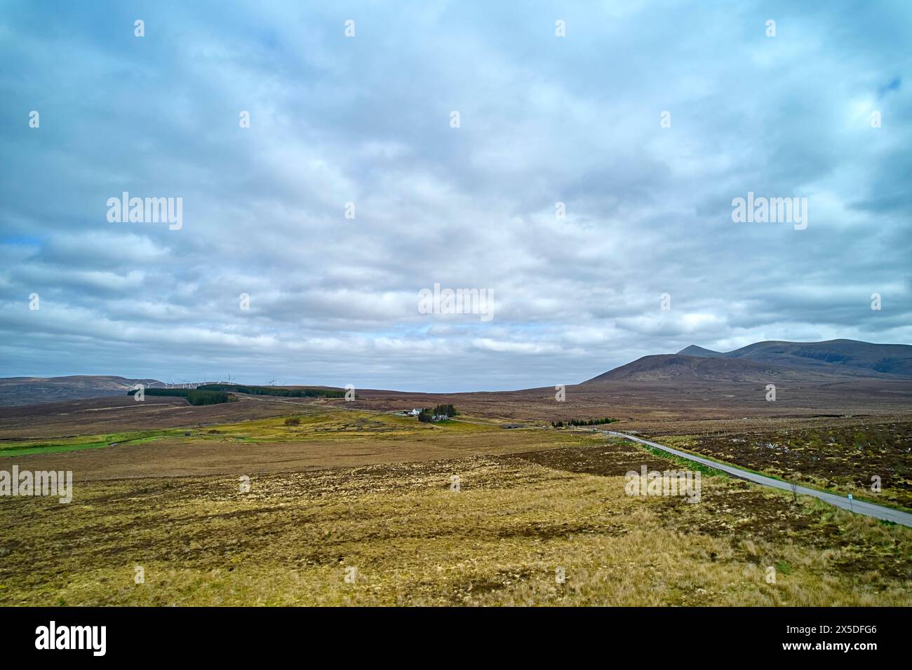Crask Inn vast Flow Country Sutherland Scotland and the A836 single ...