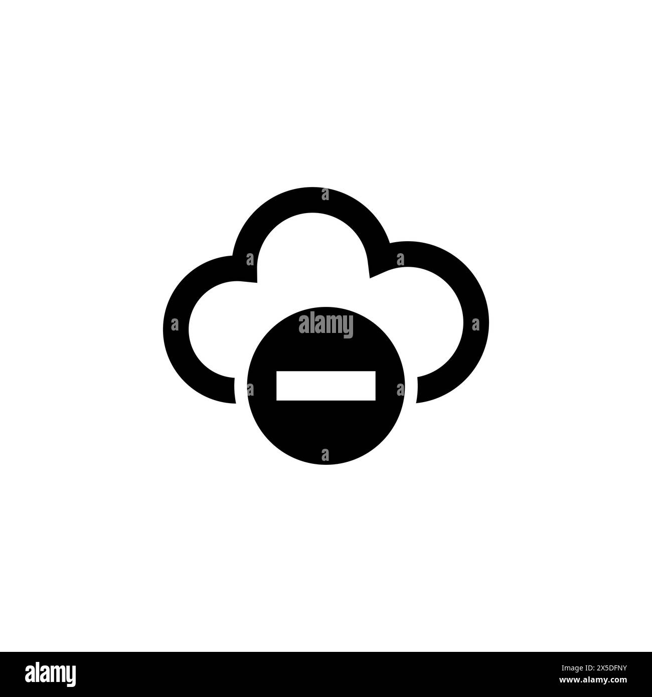 Rejected Access Network, Cloud Computing flat vector icon. Simple solid symbol isolated on white ...